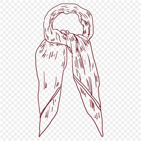 예쁜 일러스트 스카프 그리기 라인 창조적 인 손으로 그린 스카프는 만화 절묘한 패션 그림 스카프 그림 그림 Png 일러스트 및 Psd 이미지 무료 다운로드 Pngtree