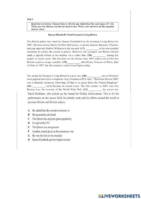 Reading Test 11 Th Grade Online Exercise For Live Worksheets