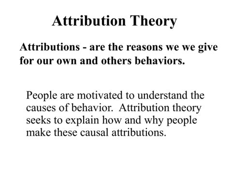 Attribution Theory