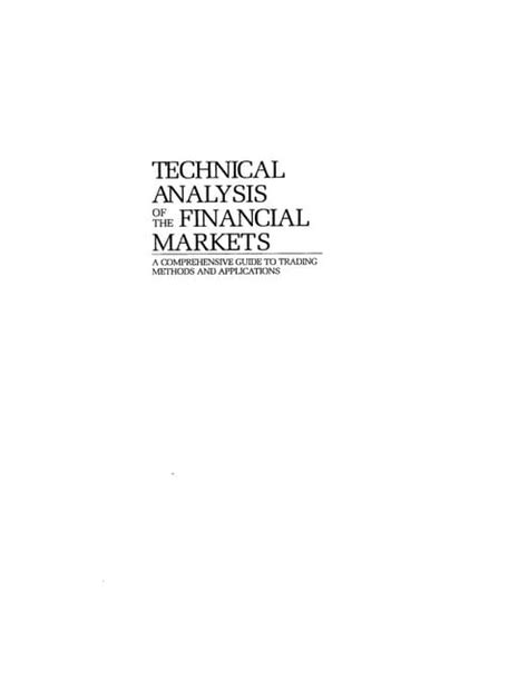 Stock Market Technical Analysis Of The Financial Markets Pdf
