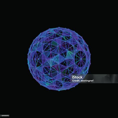 선과 점의 추상구입니다 검은 색 배경에 격리 0명에 대한 스톡 벡터 아트 및 기타 이미지 0명 3차원 형태 검은색