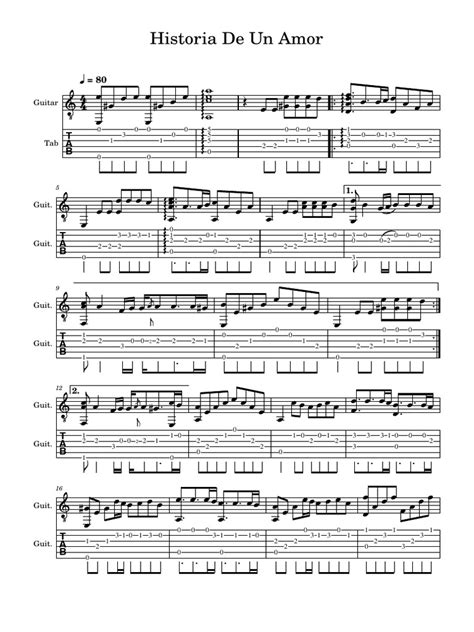 Partitura De Historia De Un Amor Pdf