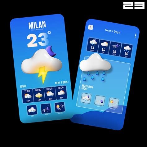 User Interface Ui Weather App Behance