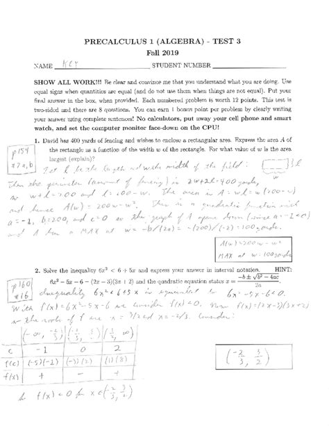 Test 3 Precalculus Math 105 Studocu