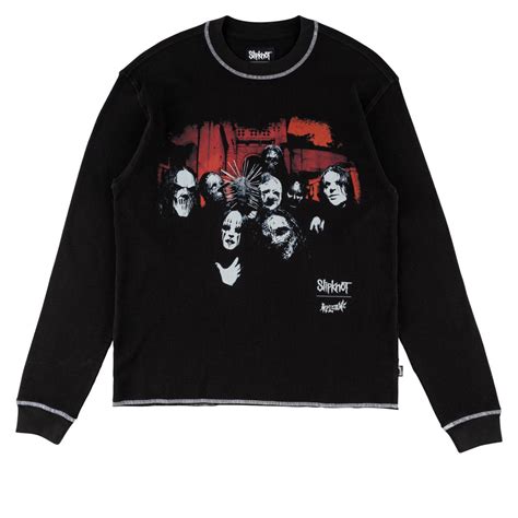 Welcome X Slipknot Masks Contrast Stitch Long Sleeve Thermal Shirt B