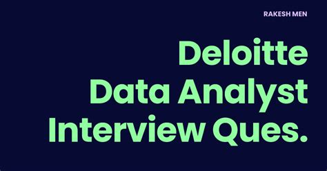 deloitte data analyst interview questions