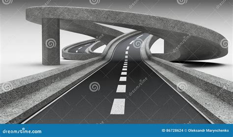 Highway Junction Overpass Stock Illustration Illustration Of