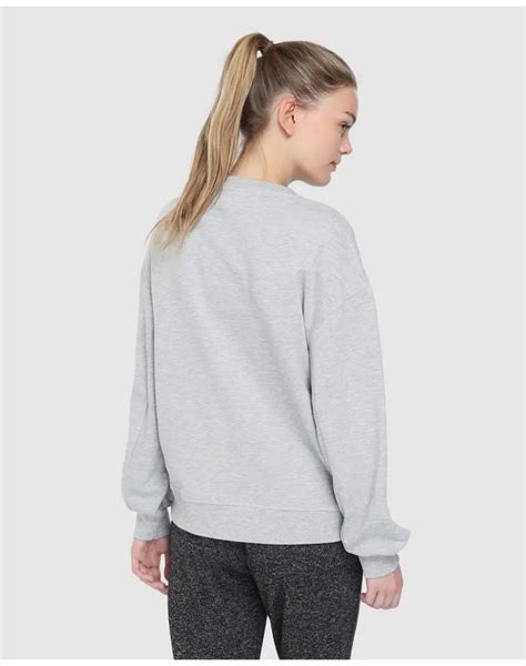 Sudadera De Mujer Easy Wear Gris Con Mensaje Sudaderas Con Capucha Y