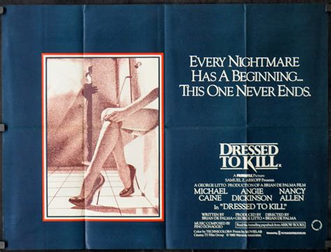 Dressed To Kill 1980 Orig 30x40 Quad Movie Poster Michael Caine Angie