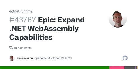 Epic Expand Net Webassembly Capabilities · Issue 43767 · Dotnet