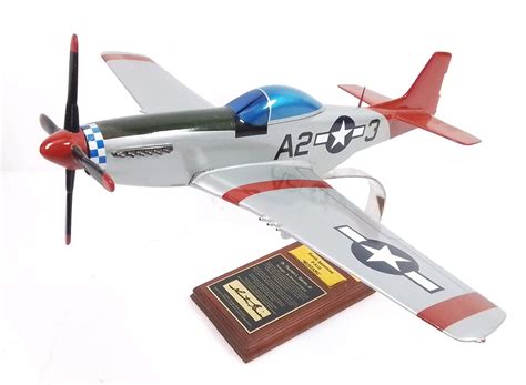 Lot P 51d Mustang Tuskegee Wood Plane Desk Model