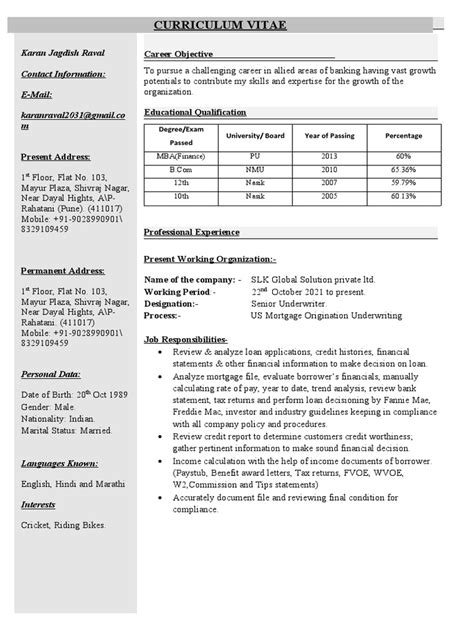 Karan Raval Cv 1 Pdf