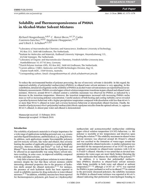 Solvent For Pmma Pdf