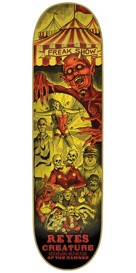 Creature Reyes Circus Of The Damned Pro Skateboard Deck Yellow 31