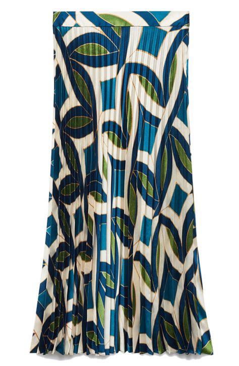 Mango Pleated Print Midi Skirt Nordstrom
