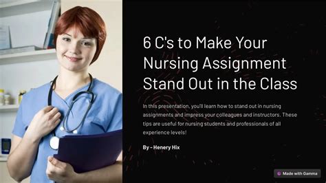 Ppt 6 Cs To Make Your Nursing Assignment Stand Out In The Class