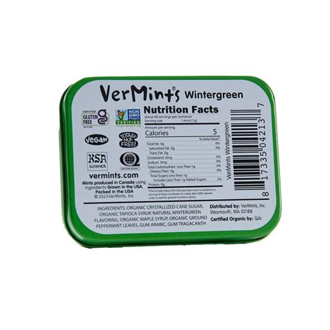 Vermints Wintermint Mints Tin Organic 40g Taste Nature Organic Supermarket And Cafe