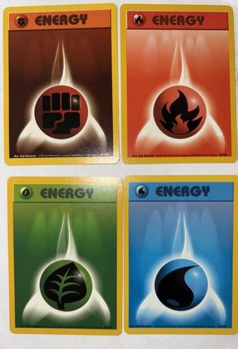 1999 Pokemon Energy Base Set Cards 979899 And 102 Vintage Wotc Nm Mint