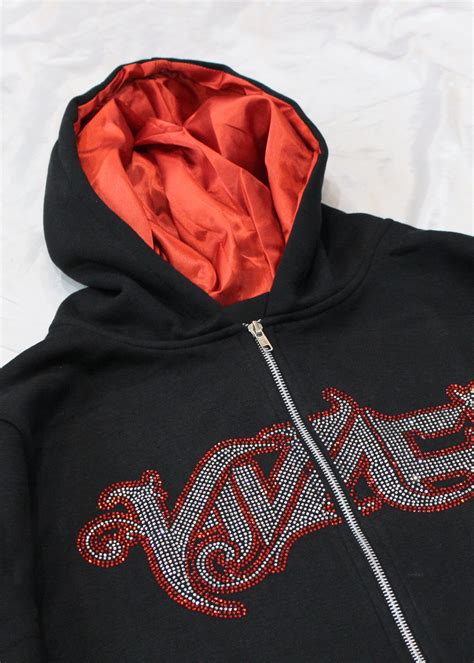 [limited Edition] Allure Collection V2 Red Rhinestone Zip Up Hoodie
