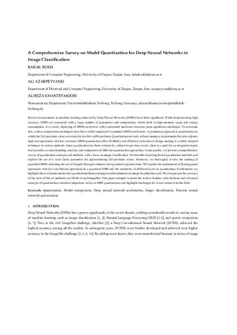 pdf a comprehensive survey on model quantization for deep neural networks