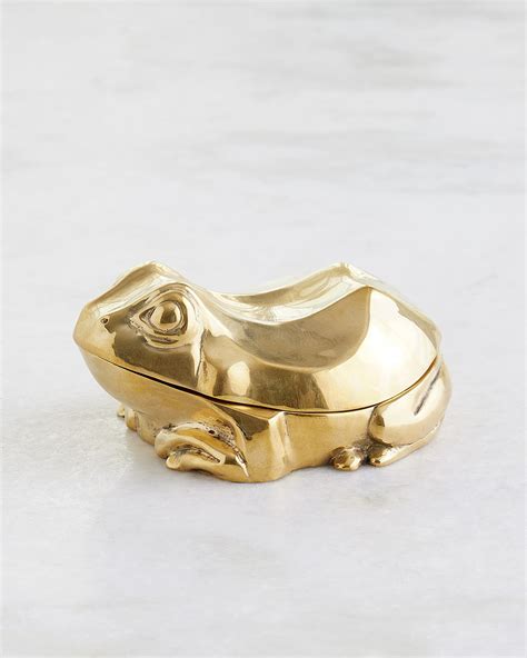 Global Views Solid Brass Frog Box Horchow