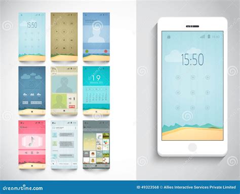 Stylish Template For Mobile User Interface Stock Illustration