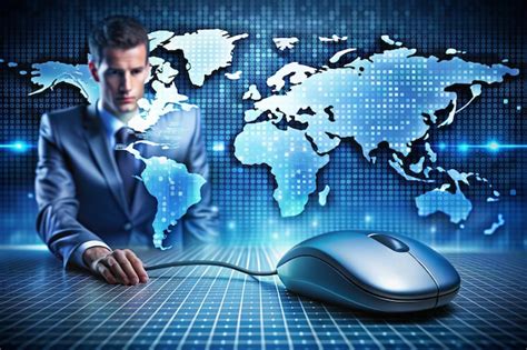 Digital Frontier Exploring Technology And Business Premium Ai Generated Image