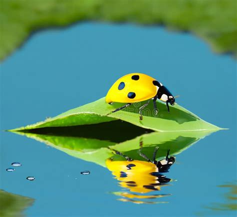 Yellow Ladybug On A Leaf Stock Illustration Illustration Of Tale 332176564