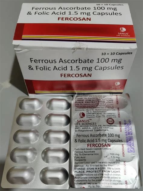 Ferrous Ascorbate Folic Acid Capsules At Rs 200stripe Ferrous Ascorbate Tablet In New Delhi