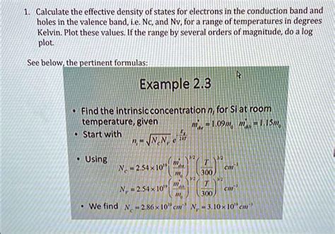 Solved Calculate The Effective Density Of States For Electrons In The