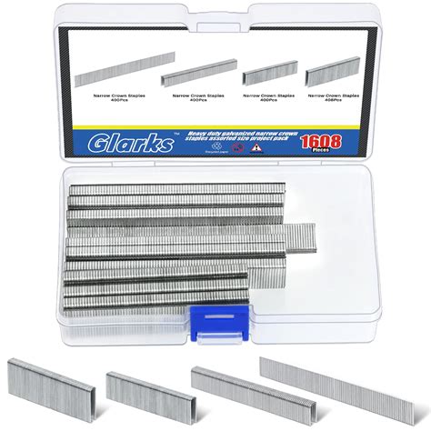 Glarks 1608pcs 18 Gauge Narrow Crown Staples 12 34