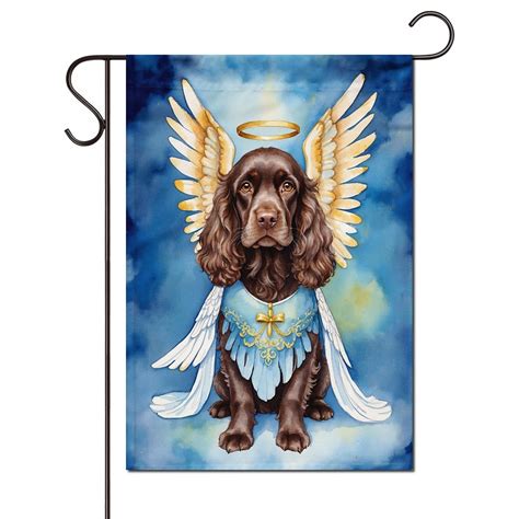 Chocolate Cocker Spaniel Flag Angel Garden