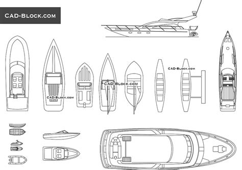 Yacht Cad Block Boats Drawings Plans Autocad File Download