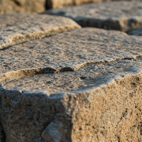 roughly hewn stone blocks with a textured grainy surface display