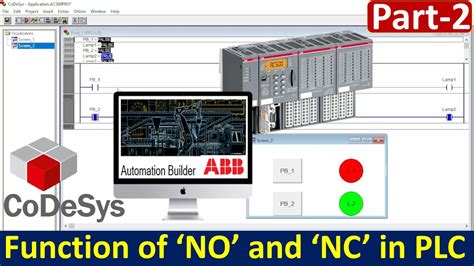 abb plc programming normally close contact and holding concept