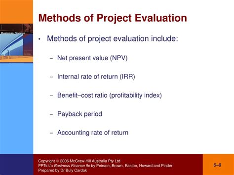 ppt chapter 5 project evaluation principles and methods powerpoint presentation id 5850116