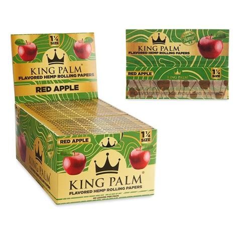 King Palm Flavored Hemp Rolling Papers 50ct Display 1 ¼ Size Red