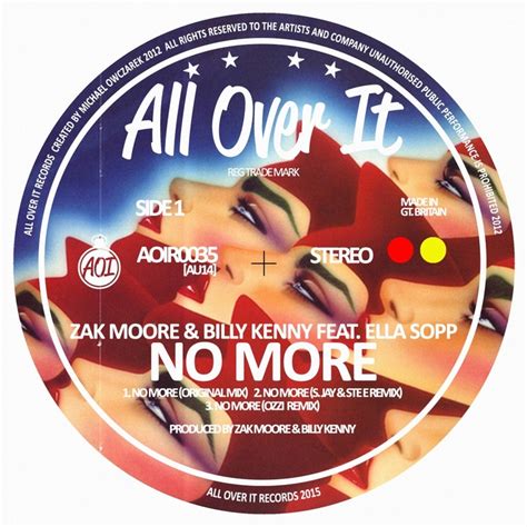 No More By Billy Kenny Zak Moore Feat Ella Sopp On Mp3 Wav Flac Aiff And Alac At Juno Download