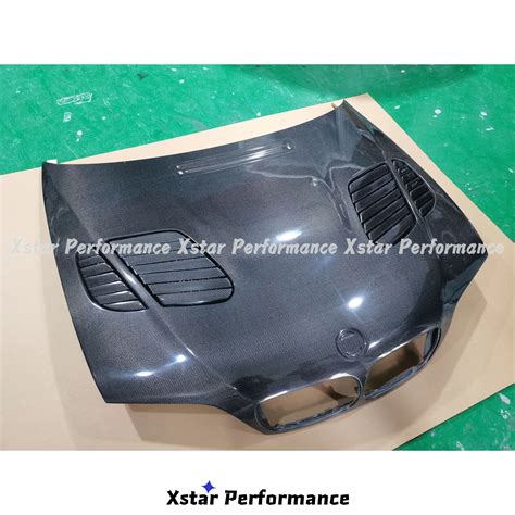 Gtr Style Carbon Fiber Hood Bonnet For Bmw 3 Series E46