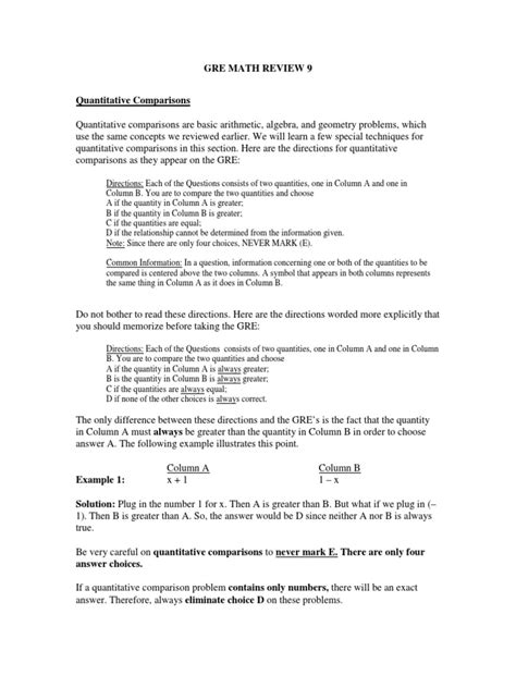 Gre Math Review 9 Pdf Quantity Multiplication