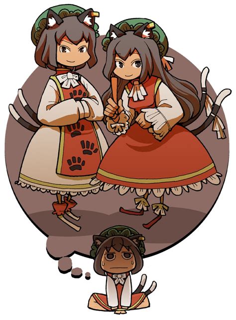 Yakumo Yukari Yakumo Ran And Chen Touhou Drawn By Hounori Danbooru