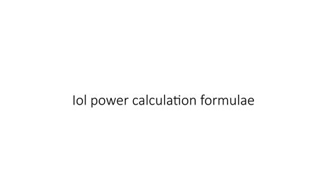 Biometry With Basics Of Keratometry A Scan And Iol Power Calculation Formulae Pptx Eye And