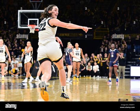 Iowa City Ia November 06 Iowa Guard Caitlin Clark 22 Gestures To