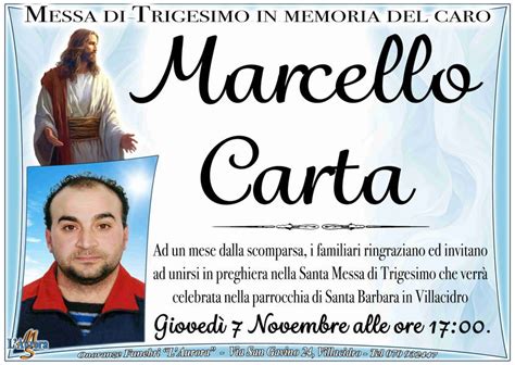Funerali E Annunci Funebri A Villacidro Marcello Carta Funer24