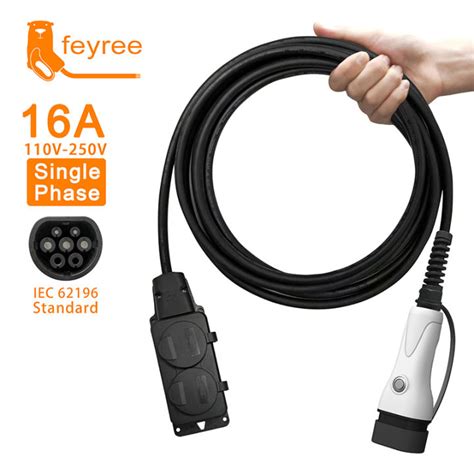 Feyree V2l Cable Electric Car Side Discharge Plug Ev Charger Type2 16a