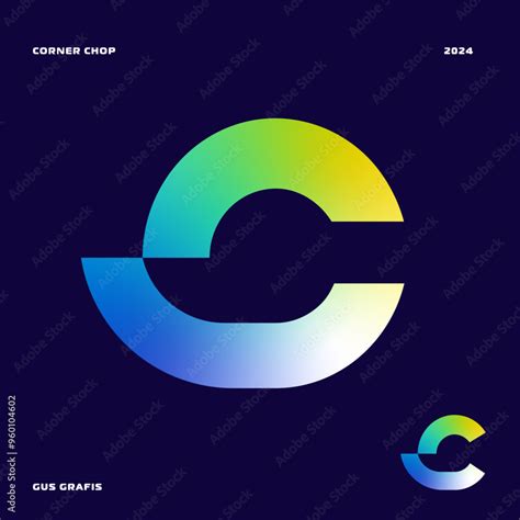 Letter C Corner Chop Or Corner Cut Font Lettering Typography With Sharp Edges Bold