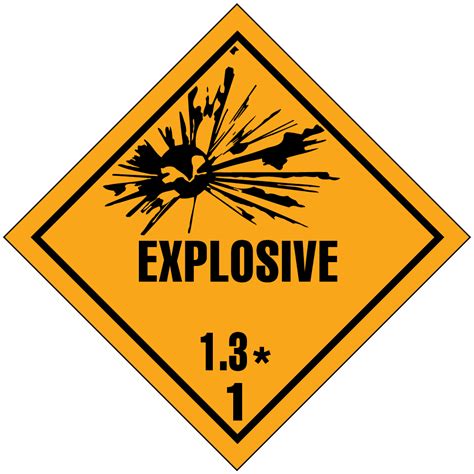 Hazard Class 13 Explosive Worded High Gloss Label Icc Compliance