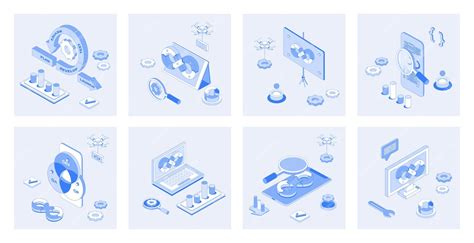 premium vector devops 3d isometric concept set with isometric icons