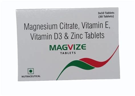 Magnesium Citrate Vitamin E Vitamin D3 Zinc Tablets At ₹ 189box
