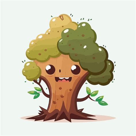 Premium Vector Vector Cute Tree Cartoon Style